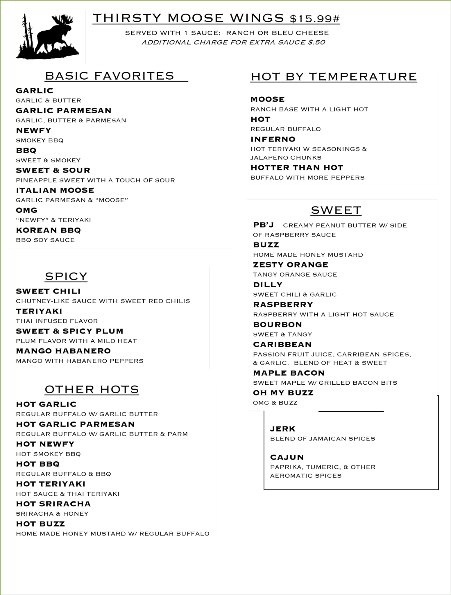 Menu – Thirsty Moose Bar & Grill